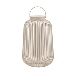 LC Wholesaler LED Metalllaterne taupe 23x37 cm, aufladbar