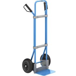 eurokraft pro Sackkarre, blau, Schaufel-BxT 280 x 250 mm, blau, Luftbereifung