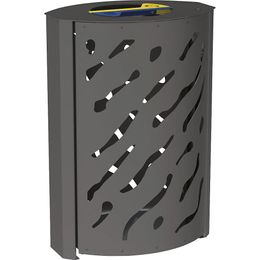 PROCITY Außen-Abfallkorb VENEDIG, Volumen 2 x 60 l, grau