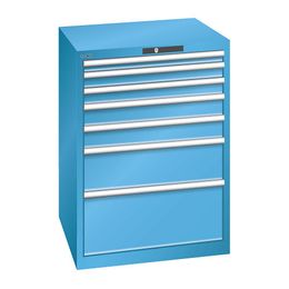 LISTA Schubladenschrank, 7 Schubladen, BxTxH 717 x 725 x 1000 mm, lichtblau