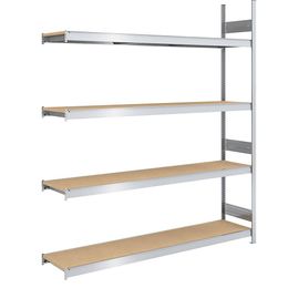 hofe Großfach-Steckregal mit Spanplatten, Höhe 2500 mm, Breite 2000 mm, Feldlast 1750 kg, Tiefe 500 mm, Anbauregal