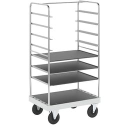 Kongamek Multi-Etagenwagen, verzinkt, LxBxH 1000 x 700 x 1900 mm, 3 Böden, 2 Lenk- und 2 Bockrollen