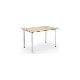 Mehrzwecktisch DUO-C Trend, gerade Platte, Tiefe 800 mm, Breite 1200 mm, Eiche / weiß kaiserkraft