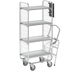 HelgeNyberg Leiterwagen SERIE 100, 4 Etagen, LxBxH 890 x 460 x 1585 mm