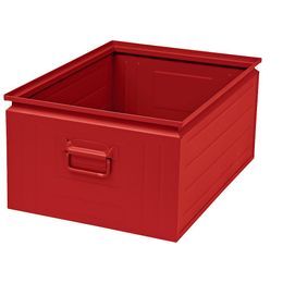 Stapelkasten aus Stahlblech, Volumen ca. 80 l, feuerrot RAL 3000 kaiserkraft