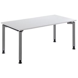 THEA - Schreibtisch mit 4-Fußgestell, Höhe 680 - 820 mm, Breite 1600 mm, altweiß kaiserkraft