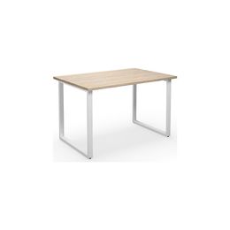 Mehrzwecktisch DUO-O, gerade Platte, Tiefe 800 mm, Breite 1200 mm, Eiche / weiß kaiserkraft