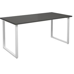 Mehrzwecktisch DUO-O, gerade Platte, Tiefe 800 mm, Breite 1600 mm, dunkelgrau / weiß kaiserkraft