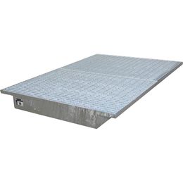 eurokraft pro Regal-Einhängewanne, mit verzinktem Gitterrost, LxB 1750 x 1250 / 915 mm, feuerverzinkt