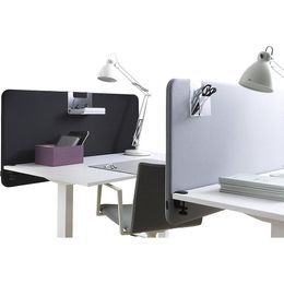 Akustik-Tischtrennwand Standard mit abgerundeten Ecken, Höhe 650 mm, Textil, Breite 1400 mm, schwarz kaiserkraft
