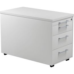 Mauser Schubladencontainer auf Rollen, HxT 529 x 800 mm, 3 Schubladen, lichtgrau / lichtgrau / lichtgrau