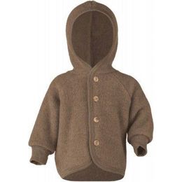 Engel Baby Jacke mit Kapuze Wollfleece walnuss melange - Gr&ouml;&szlig;e 62/68 575520