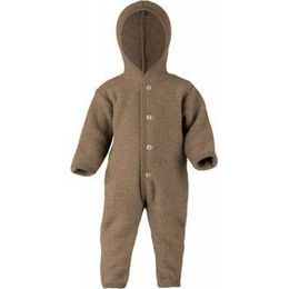 Engel Baby Overall mit Kapuze Wollfleece walnuss melange - Gr&ouml;&szlig;e 62/68 575722