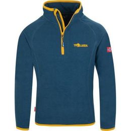 Trollkids Kids Nordland Half Zip mystic blue/golden yellow - Gr&ouml;&szlig;e 116 Kinder 707
