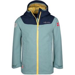 Trollkids Girls Bergen Jacket glac.green/navy/lemon - Gr&ouml;&szlig;e 104 Kinder 611