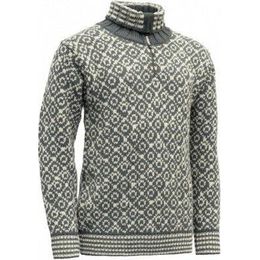 DEVOLD Svalbard Sweater Zip-Neck turbulence/offwhite - Gr&ouml;&szlig;e XS TC396410A