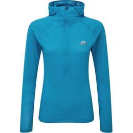 Mountain Equipment Solar Eclipse Womens Hooded Zip Tee digital blue - Gr&ouml;&szlig;e 8 UK Damen 002949
