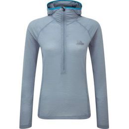 Mountain Equipment Solar Eclipse Womens Hooded Zip Tee nimbus - Gr&ouml;&szlig;e 14 UK Damen 002949