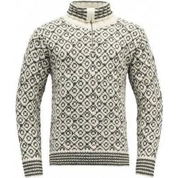 DEVOLD Svalbard Sweater Zip-Neck off white/anthracite - Gr&ouml;&szlig;e M TC396410A
