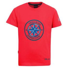 Trollkids Kids Windrose T-Shirt spicy red/dolphin blue - Gr&ouml;&szlig;e 116 Kinder 807