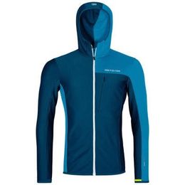Ortovox Fleece Light Grid Hooded Jacket petrol blue - Gr&ouml;&szlig;e XL 87077