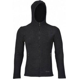Engel Jacke mit Kapuze Merino Wollfleece schwarz melange - Gr&ouml;&szlig;e 50/52 584422