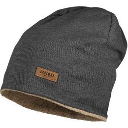 MaxiMo Kinder Beanie GOTS carbonmel./schwarz - Gr&ouml;&szlig;e 51cm 43500144700