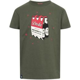Derbe T-Shirt Herrenhandtasche rot wei&szlig; olive - Gr&ouml;&szlig;e S M04TSHerrenhandtasche