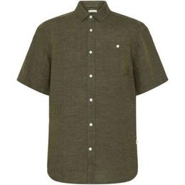 KnowledgeCotton Apparel Linen Short Sleeve Shirt burned olive - Gr&ouml;&szlig;e XXL 1090064