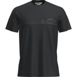 Icebreaker Tech Lite SS Tee Single Line Camp black - Gr&ouml;&szlig;e S 0A573X