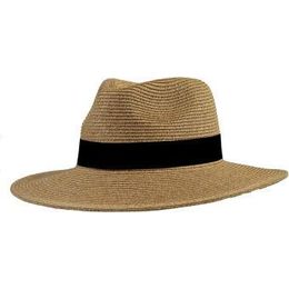 P.A.C. Ecuador Panama Straw Hat dark beige/total black - Gr&ouml;&szlig;e S/M 30541004