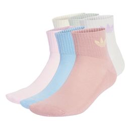 adidas originals Socken 'Mid Ankle 6 Pairs' Damen Gr&ouml;&szlig;e 40/42 hellbeige / hellblau / grau / flieder / rosa / wei&szlig;