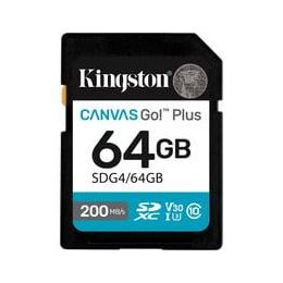 Kingston Canvas Go! Plus 64GB SDXC, Speicherkarte schwarz, UHS-I U3, Class 10, V30