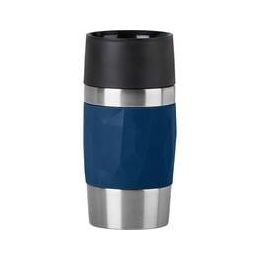 Emsa TRAVEL MUG Compact Thermobecher 0,3 Liter dunkelblau/edelstahl, Drehverschluss