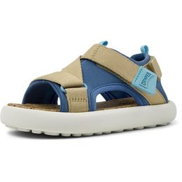 Camper Sandale 'Pelotas Flota' Jungen Gr&ouml;&szlig;e 35 dunkelbeige / royalblau