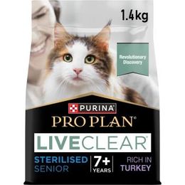 Purina PRO PLAN Liveclear Sterilised Senior 7+ Truthahn 1,4 kg