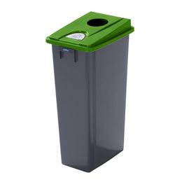 Probbax Robuster Wertstoffsammler mit Deckel, Volumen 80 l, flacher Deckel, Einwurfloch