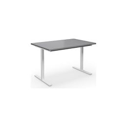 Mehrzwecktisch DUO-T, gerade Platte, HxT 740 x 800 mm, Breite 1200 mm, lichtgrau, weiß kaiserkraft
