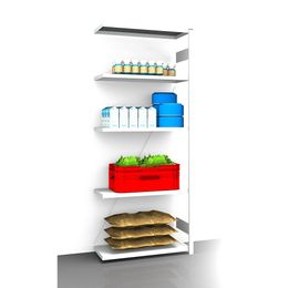 eurokraft pro Hygiene-Steckregal, Regalhöhe 2350 mm, 5 Fachböden, BxT 975 x 485 mm, Anbauregal