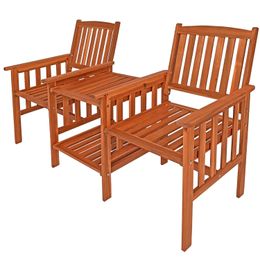 Casaria Gartenbank Akazienholz mit Tisch 164x63x91cm