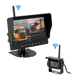 CARMATRIX HD Funk R&uuml;ckfahrsystem Digital f&uuml;r LKW Wohnmobil Auto Transporter 7" Monitor mit Aufnahmefunktion, Mikrofon 2 Kameras