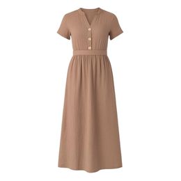 WENOR Sommerkleid 'MIRA' Damen Gr&ouml;&szlig;e 34/36 sand Winterkleid