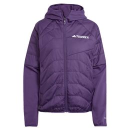adidas terrex Outdoorjacke 'Multi CLIMAWARM Insulated Hybrid Hooded' Damen Größe XS/S brombeer / weiß