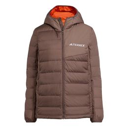 adidas terrex Outdoorjacke 'Multi Light Down CLIMAWARM Hooded' Damen Gr&ouml;&szlig;e L brokat / wei&szlig; Winterjacke