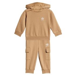 adidas originals Jogginganzug 'Hoodie Cargo Set' Jungen Gr&ouml;&szlig;e 98 hellbraun / wei&szlig;