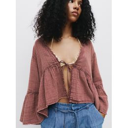 Pull&Bear Pull&Bear Bluse Damen Gr&ouml;&szlig;e L cranberry