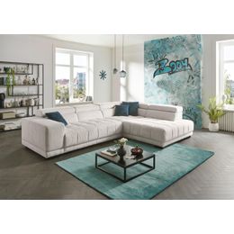 Ecksofa DIE PLANBAR "MP-IN15053 L-Form breiter Schenkel", beige (ecru), B:323cm H:73cm T:222cm, 100% Polyester, Sofas, Ecksofa, wahlweise mit Kopfteilverstellung und manueller Vorziehbank