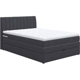 Boxspringbett COTTA "Shark inkl. Bettkasten und Topper", blau (dunkelblau), B:146cm L:212cm, 100% POLYESTER (PES), Komplettbetten, erhältlich in den Breiten 140x200cm, 160x200cm und 180x200cm, Topseller