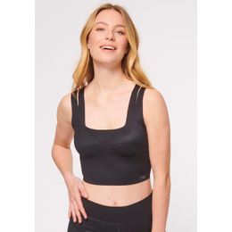 Bügelloser BH Sloggi "ZERO Feel Flow", Damen, Gr. L, N-Gr, schwarz, Single Jersey, Obermaterial: 61% Polyamid, 39% Elasthan, gemustert, unifarben, BHs, nahtlos, ohne Bügel, Microfaser, herausnehmbare Pads