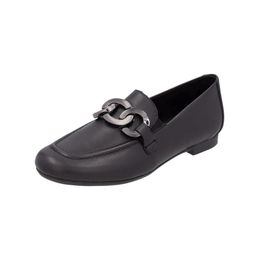 Slipper Remonte "Remonte Slipper Leder", Damen, Gr. 38, schwarz, Leder, Schuhe Slipper
